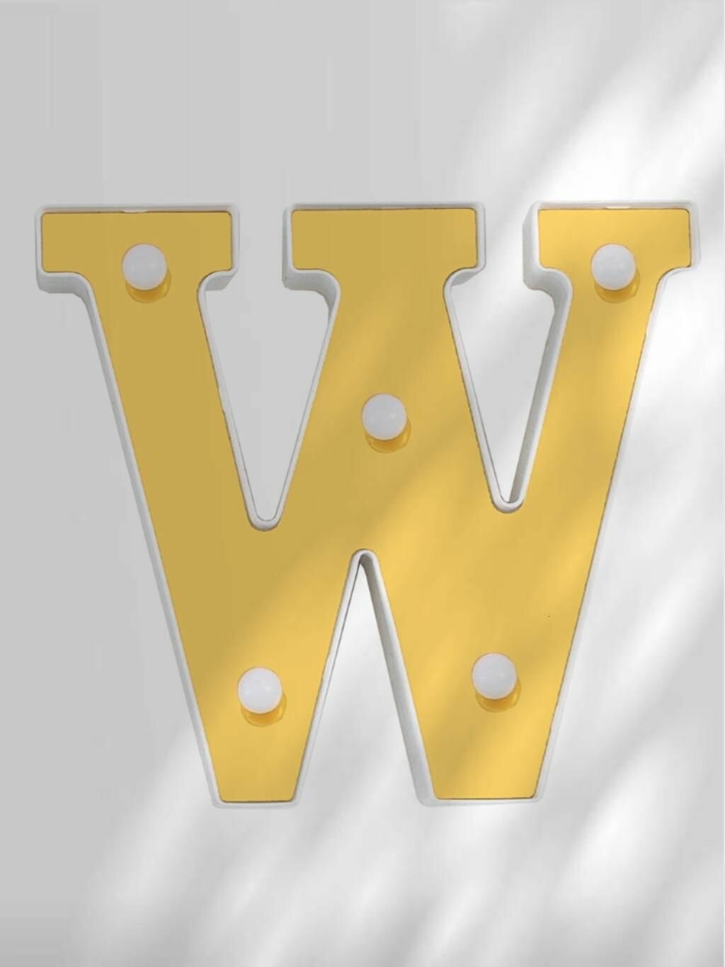 3D светодиодная лампа в виде букв алфавита, - W