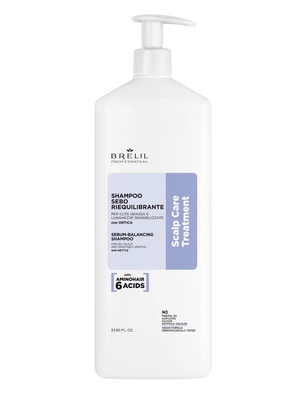 Brelil Professional Себонормализующий шампунь для жирной кожи головы и ослабленных волос