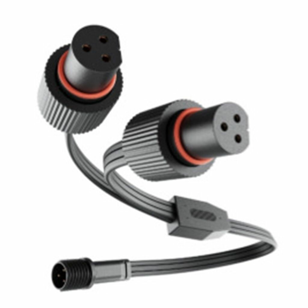 Удлинитель для карнизов с подсветкой, одноточечный, двухслойный водонепроницаемый шнур-черный-1 мужской и 2 женских