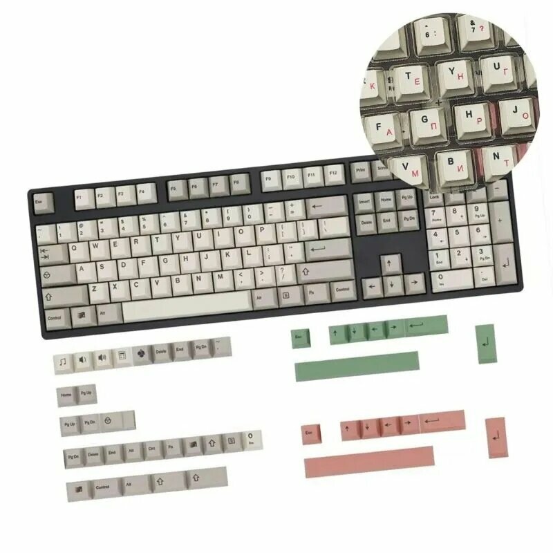 Клавиши клавиатуры / 149 ключей оригинальная высота 9009 ретро-Кнопка Русский