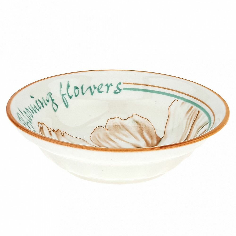 Блюдце-розетка для варенья фарфоровое д10см h2,8см, с деколью, отводка (Китай)