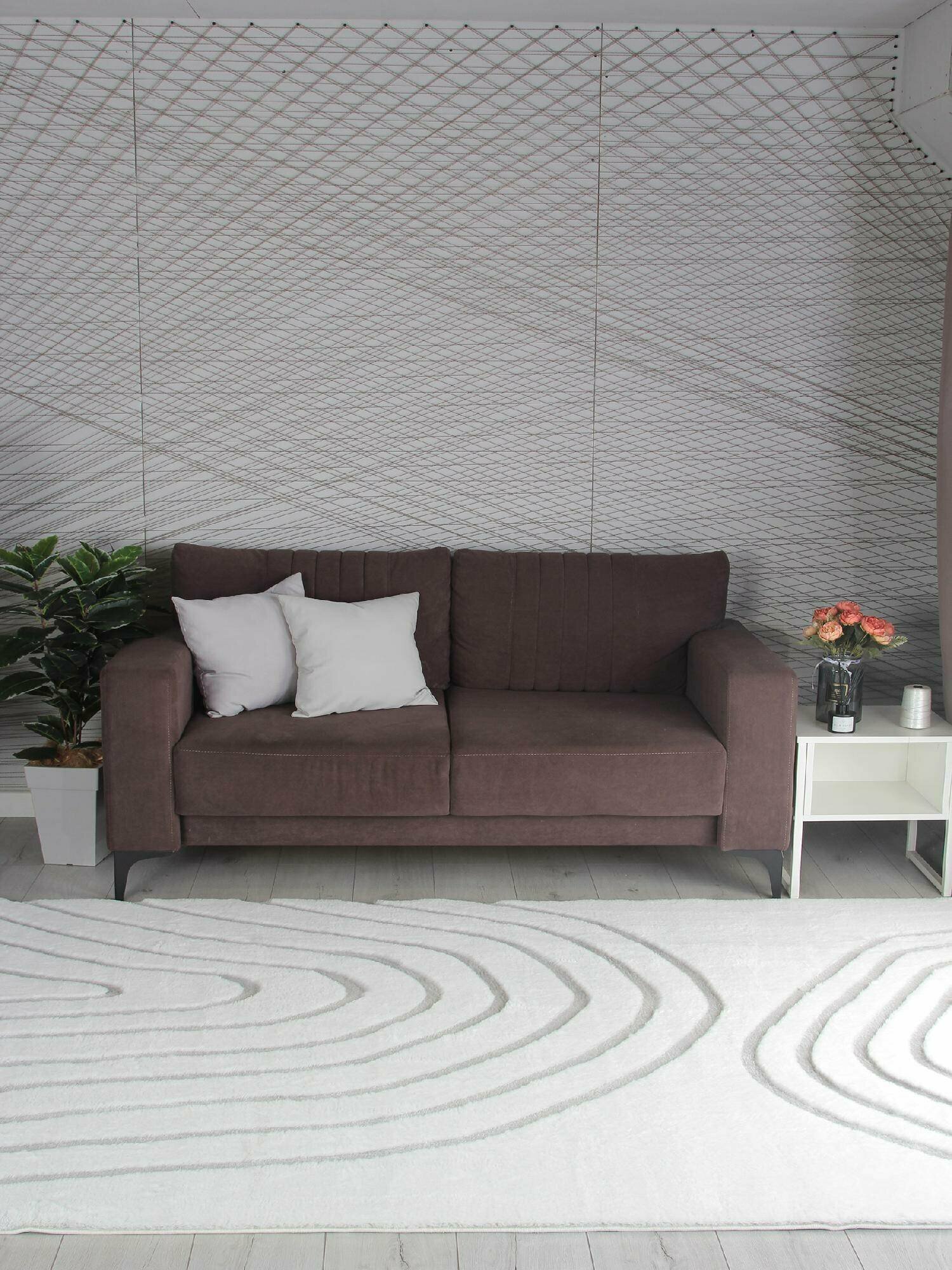 Ковер 120х180 см современный ворс 20 мм шегги 399990 KoverVDom