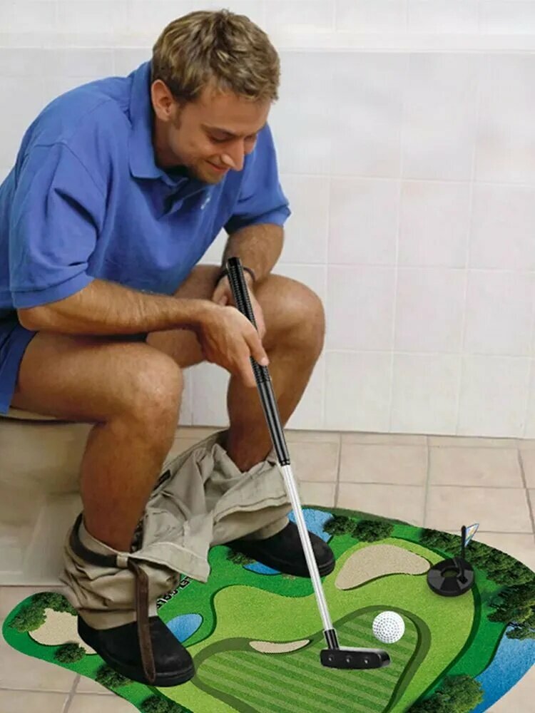 Туалетный набор для гольфа, игра для гольфа в туалете , Набор для подвижных игр