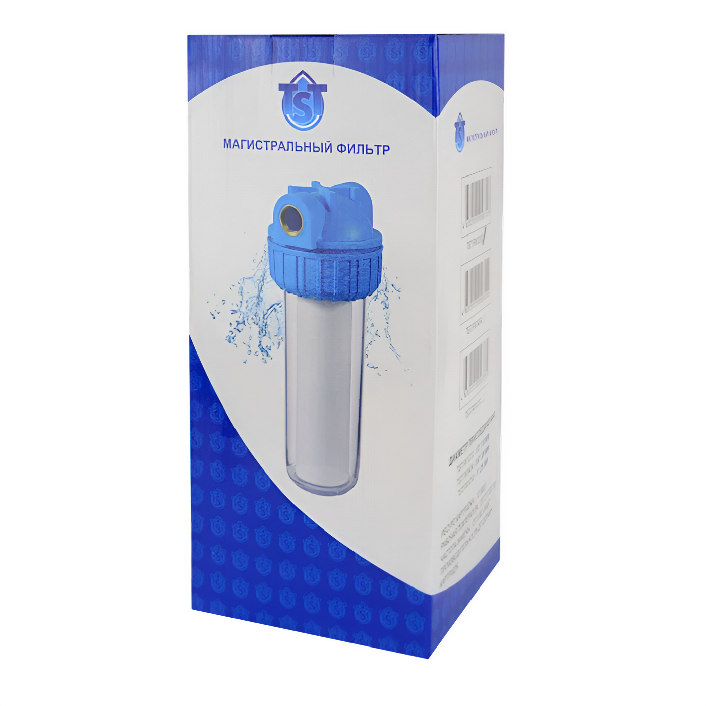 Фильтр для воды колбовый магистральный 1/2"ВР прозрачный+картридж F01-1/2"