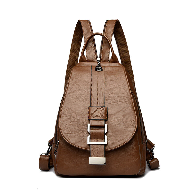 2025 Backpack Women's Two-Purpose Personalized Small Backpack Trendy Korean Soft Leather Front Shoulder Bag Multi-Purpose Travel Chest Bag