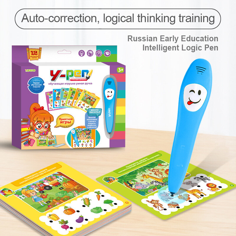 Детская русская ручка для чтения, раннее образование, умная обучающая ручка с карточками, обучающая машина, общий знаний, инструмент для когнитивного обучения