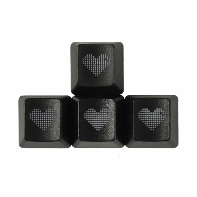 Прозрачная пиксельная клавиатура love keycap из АБС-пластика-черный-клавиши со стрелками