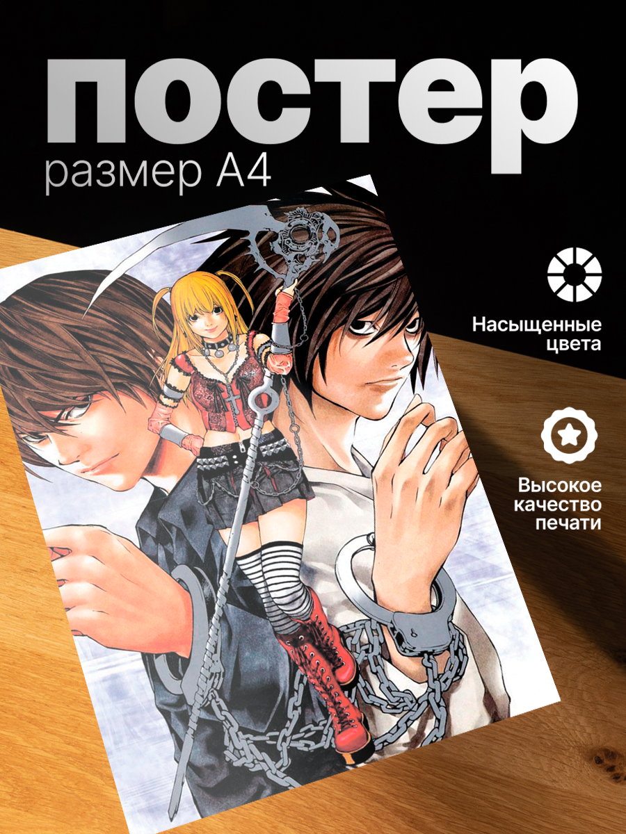 Постер ZEKEKS Тетрадь Смерти, на стену, без рамы, 29x21 см, цифровая печать