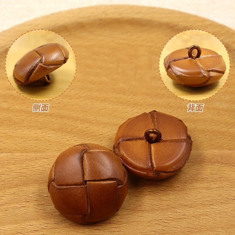 Кожаные пуговицы для одежды, набор из 10 штук Коричневый, 22mm, coffee