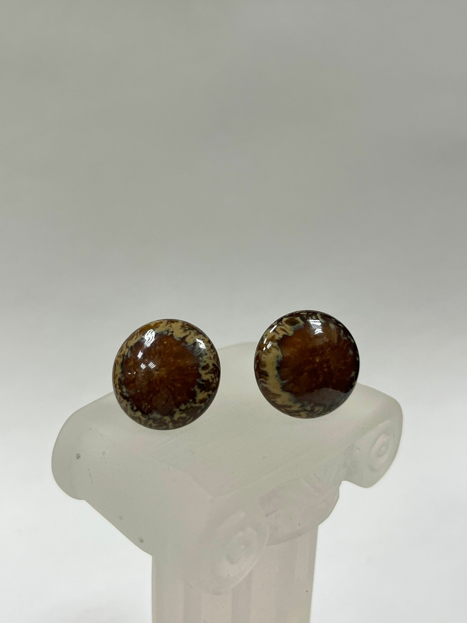 Советские винтажные запонки обливная керамика майолика, сделано в СССР