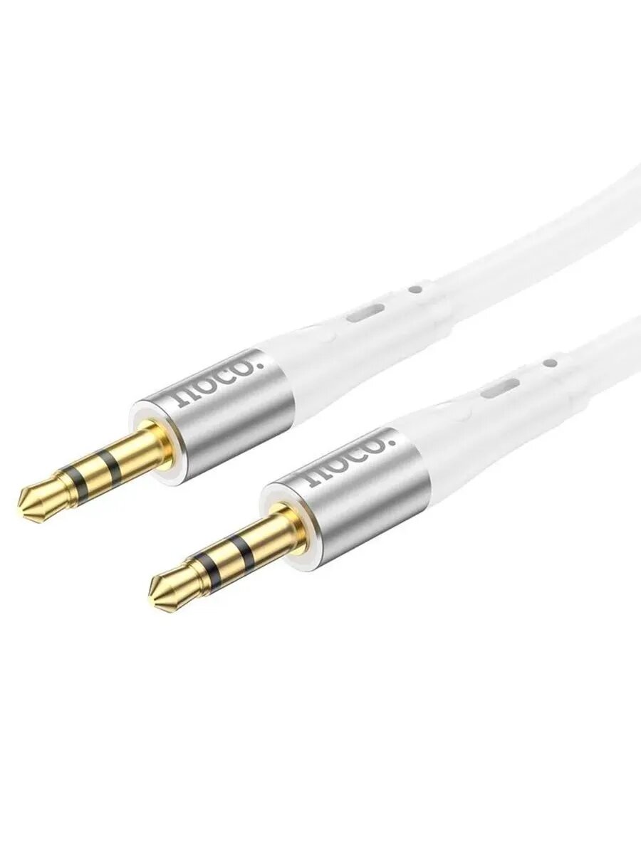 Аудиосоединитель Hoco UPA22 AUX 3.5мм-3.5мм Jack, 1 метр, белый / кабель для наушников / провод аукс в машину