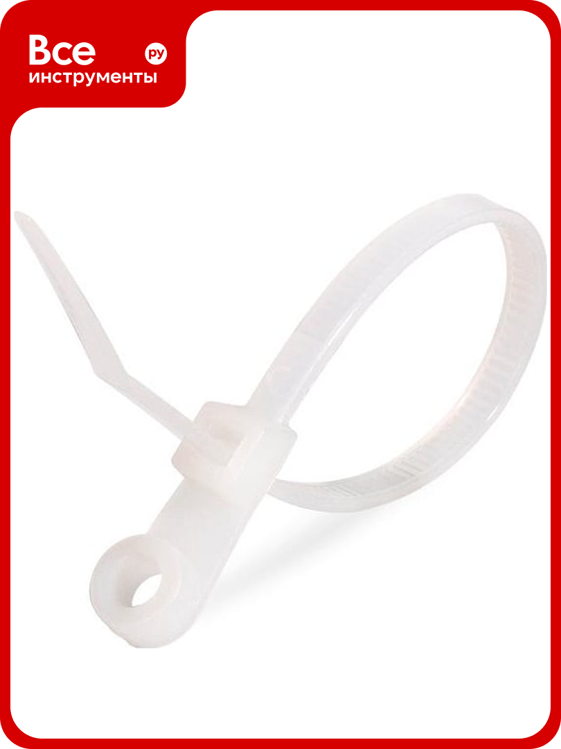 Нейлоновая стяжка Fortisflex КСО 5x300 мм, белый, 100 шт. 90334