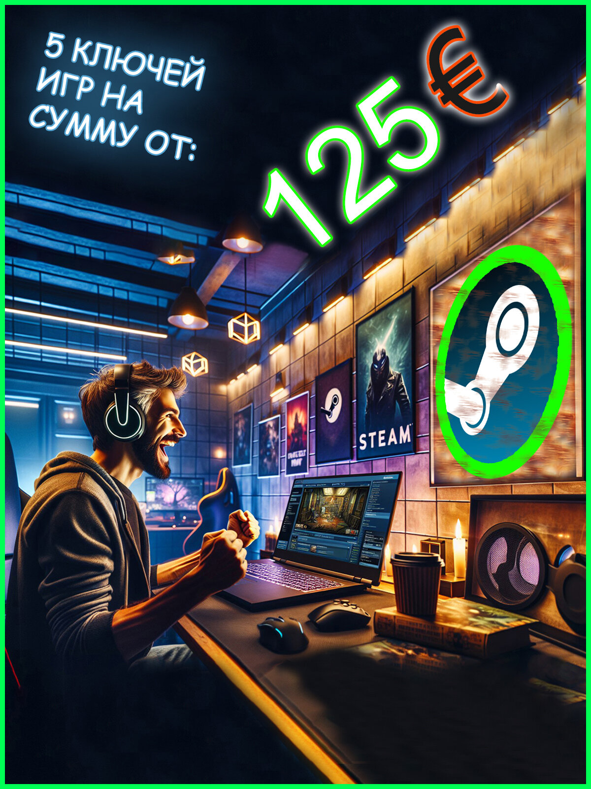 Steam 5 Ключей ПК Игр на сумму от 125 евро / Окупаемость / РФ+весь МИР(Global) / Стим Game Key PC