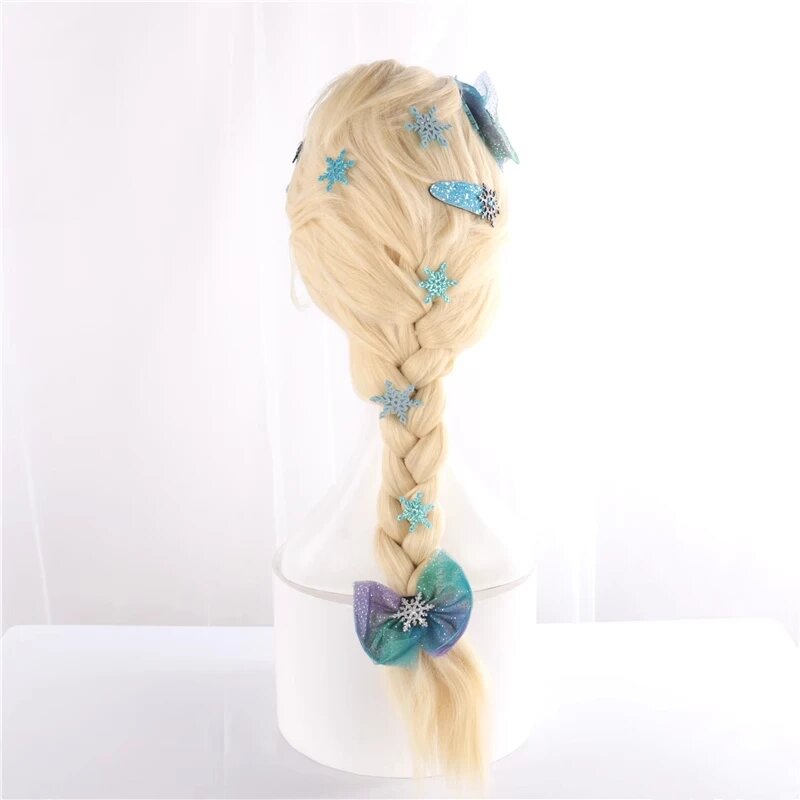 Косплей парик Эльза, светлый, с заколками, Child size B