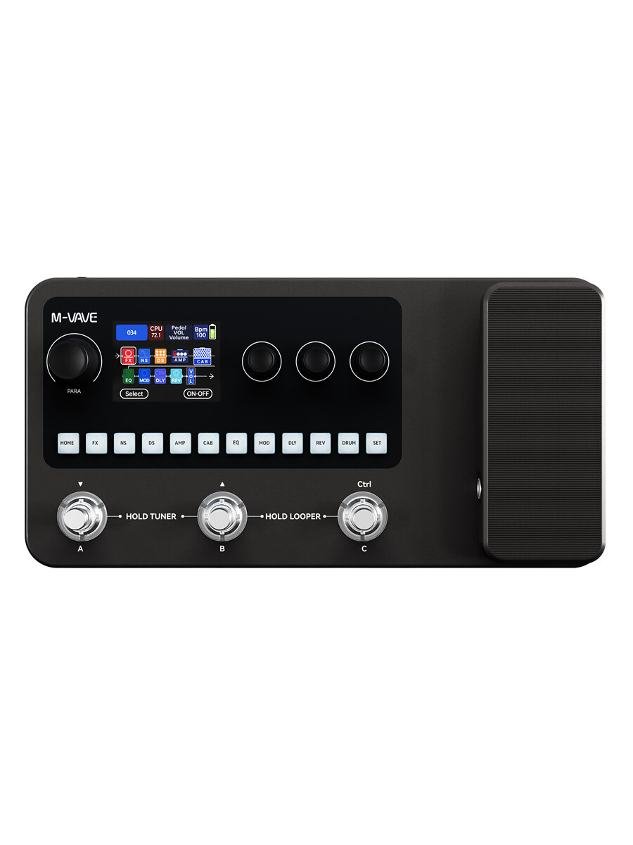 Гитарный процессор Svendsen MK 20, мультиэффекты, хроматический тюнер, питание от аккумулятора, чёрный