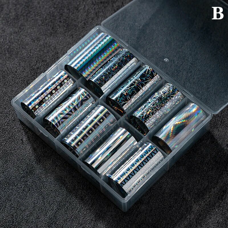 Голографические пленки PCWFKef для маникюра Aurora, 6 рулонов