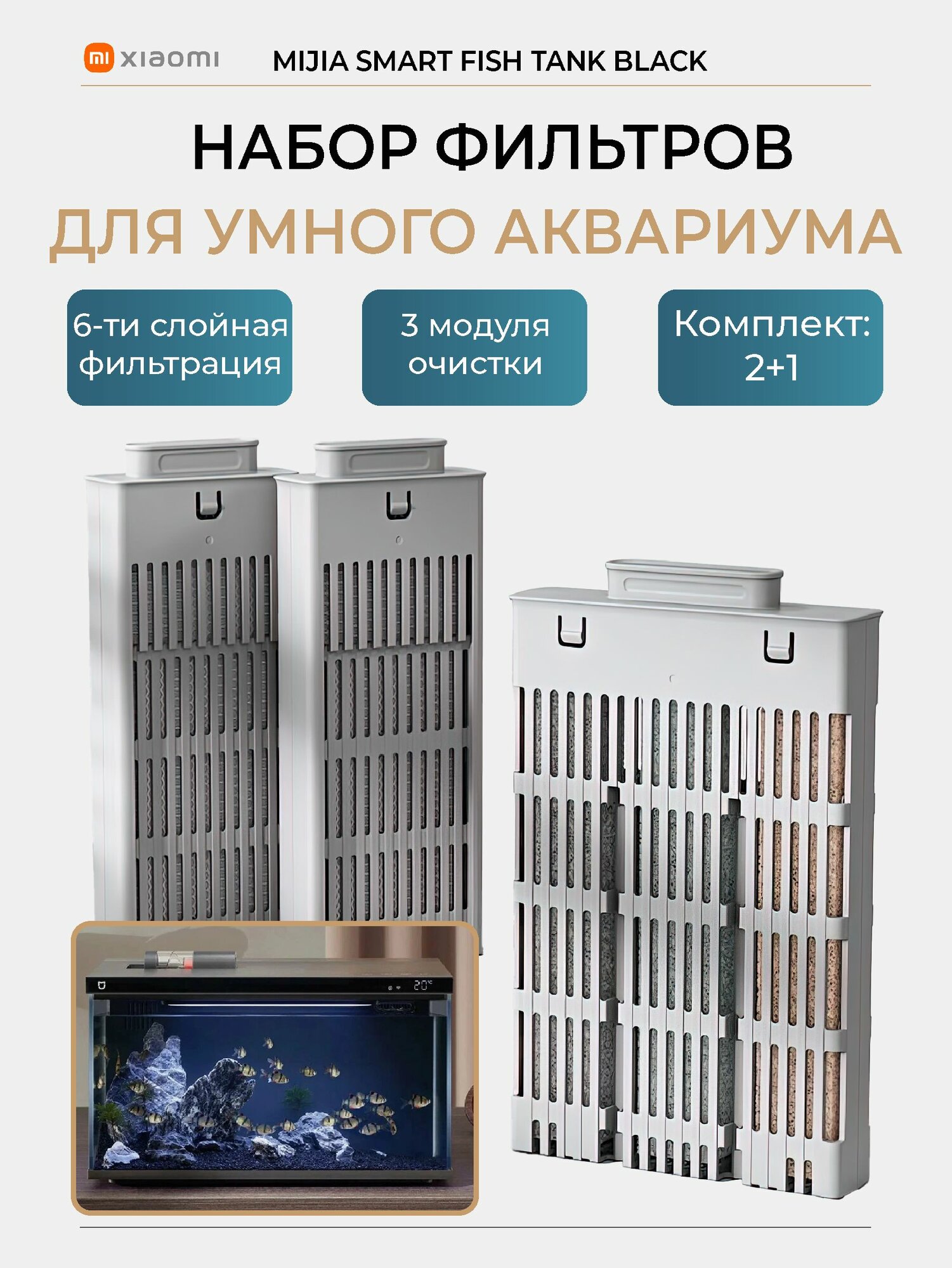Набор фильтров для умного аквариума Mijia Smart Fish Tank Black (MYG100)