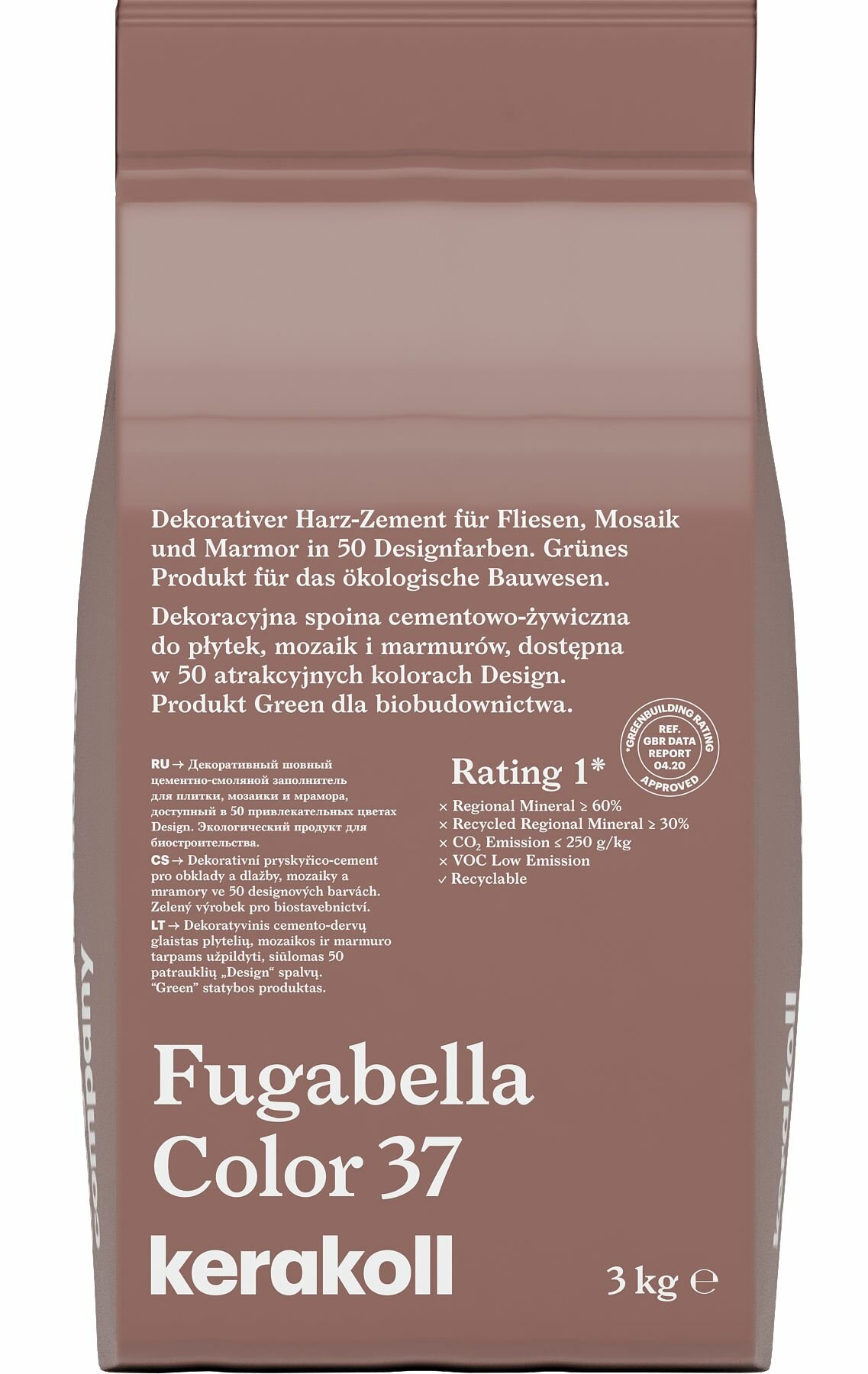 Затирка Kerakoll Fugabella Color, 37 (Серо-пурпурный) 3 кг.