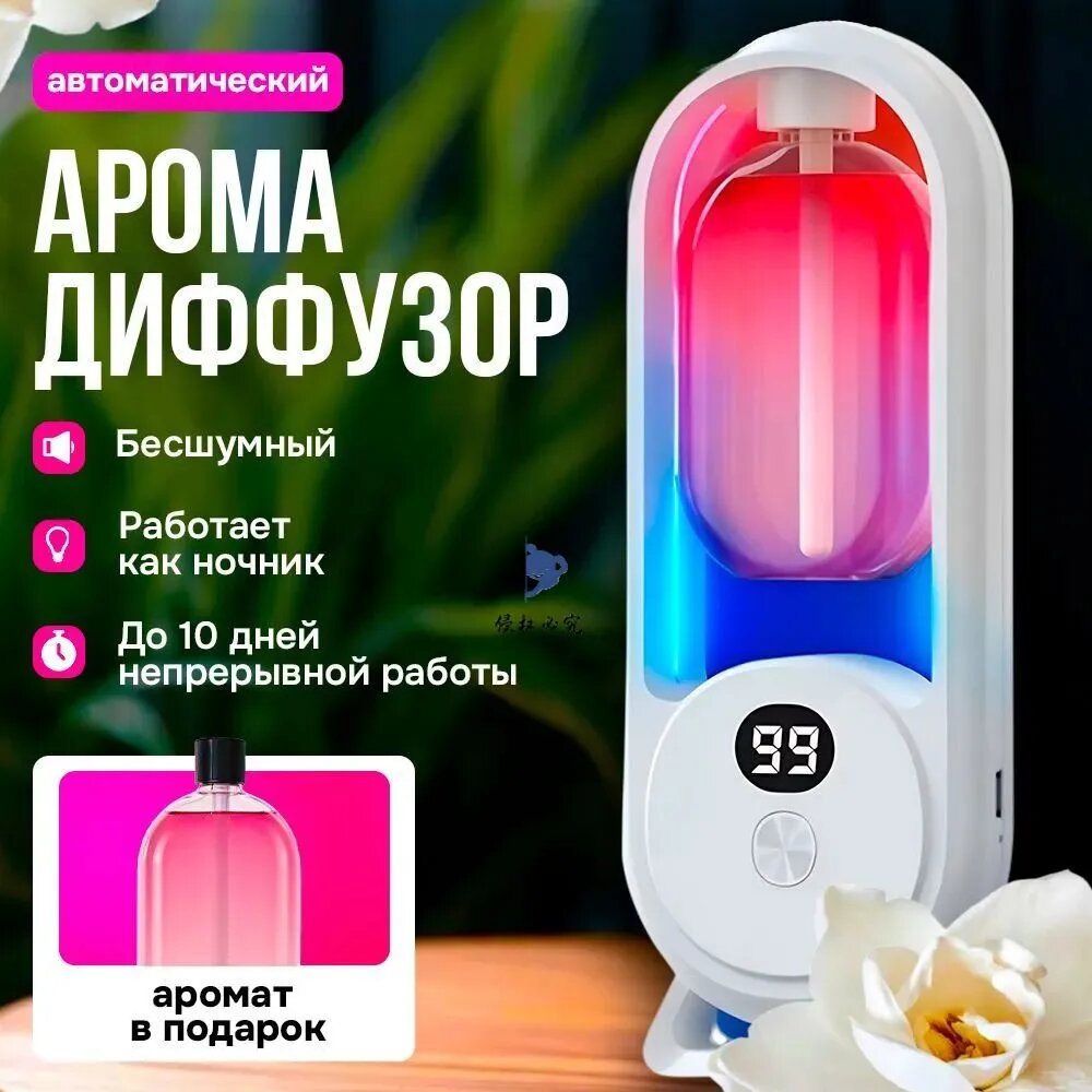 PW2 Pro освежитель воздуха автоматический, Bluetooth управление, 4 режима ароматизации, для автомобиля и квартиры