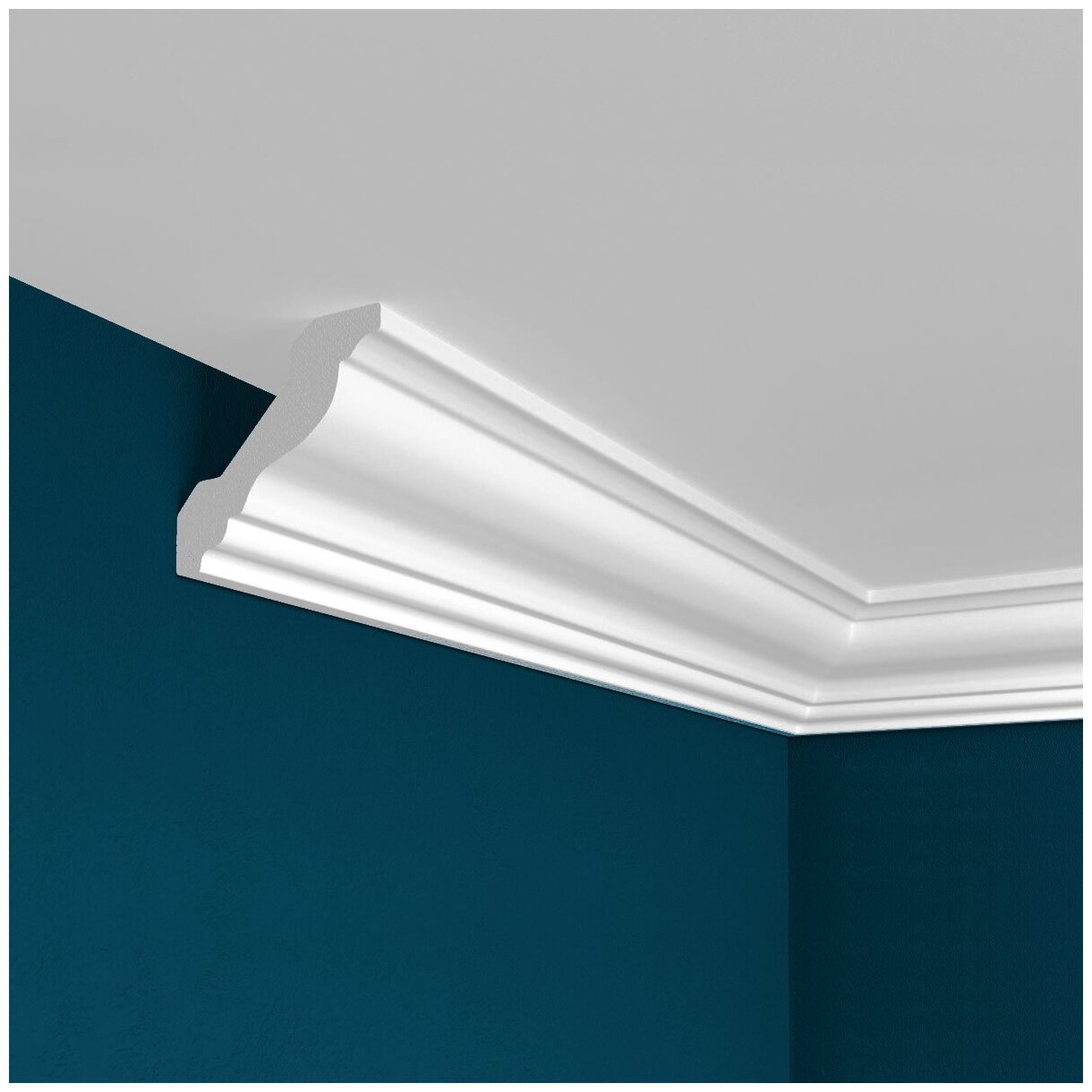 Плинтус потолочный 44х40 мм дюрополимер под покраску Perfect Plus P21