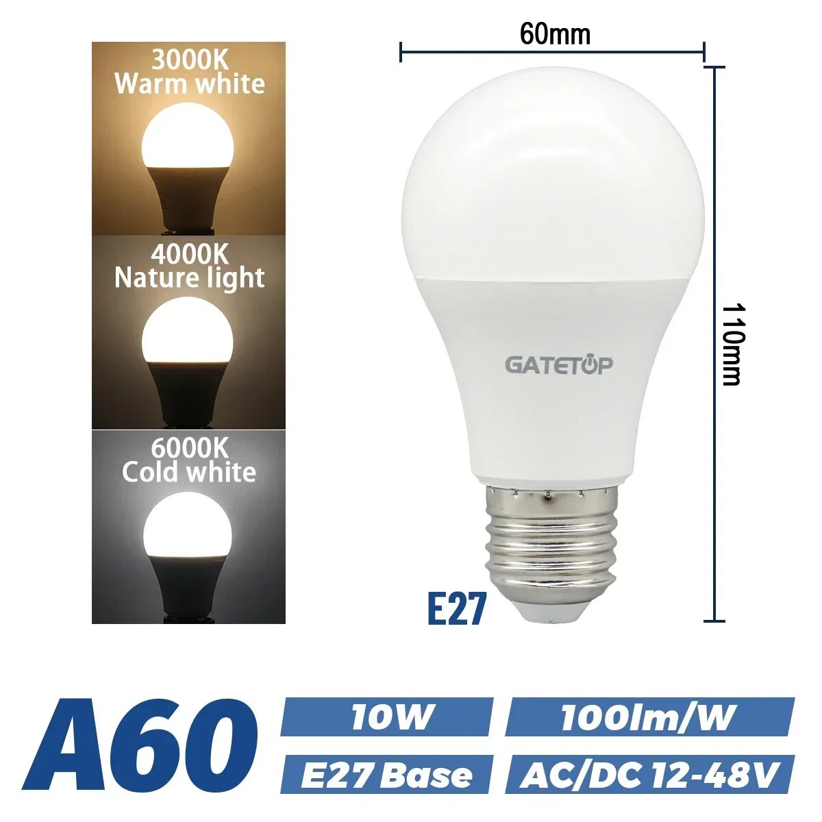 4-20PCS LED Bulb Lights AC DC 12V 24V 48V Lampada E27 B22 Lamp 3W 5W 10W Work with Outdoor Power Station Solar Lighting