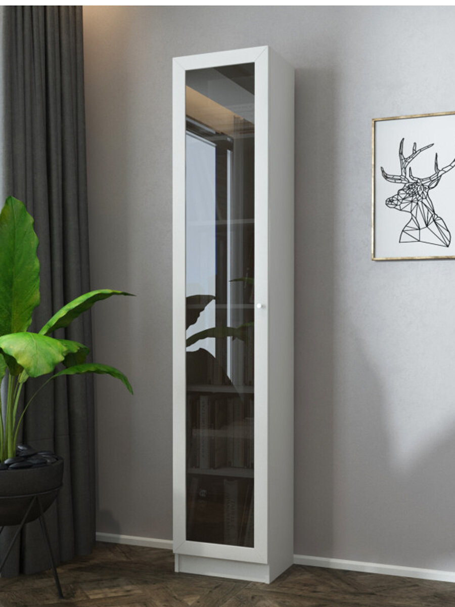 Книжный шкаф-витрина с стеклами, книжный стеллаж 400/300/2020