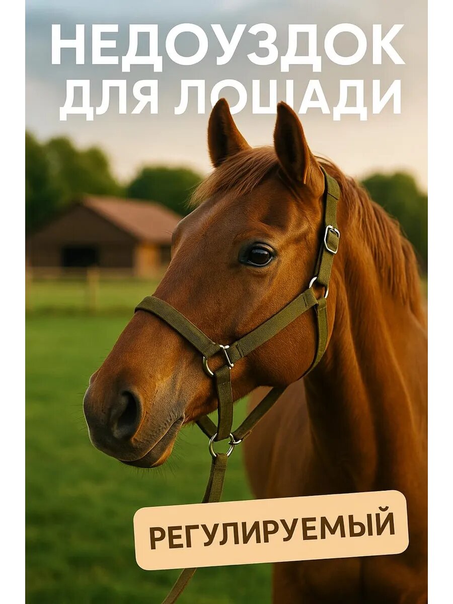 Недоуздок для лошади и пони универсальный