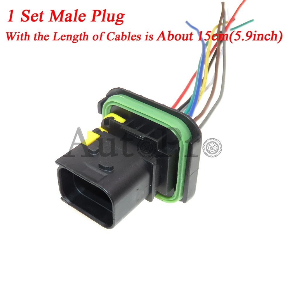Автомобильный разъем мужской 8 отверстий, кабель 15см, Color: Follow me cheaper