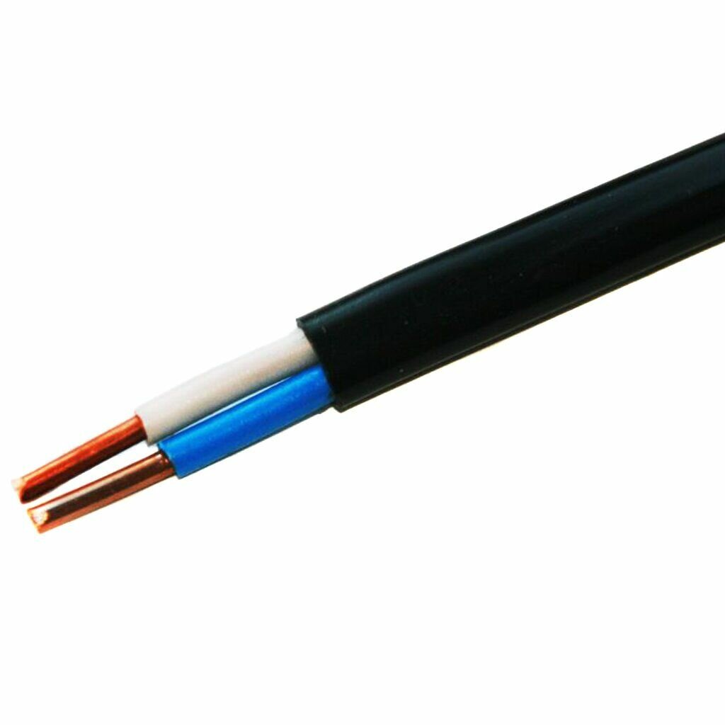 Кабель силовой ВВГп-нг(А)-LS 2х2.5 мм² 100 м ККЗ, медный плоский негорючий провод ГОСТ для электропроводки в доме