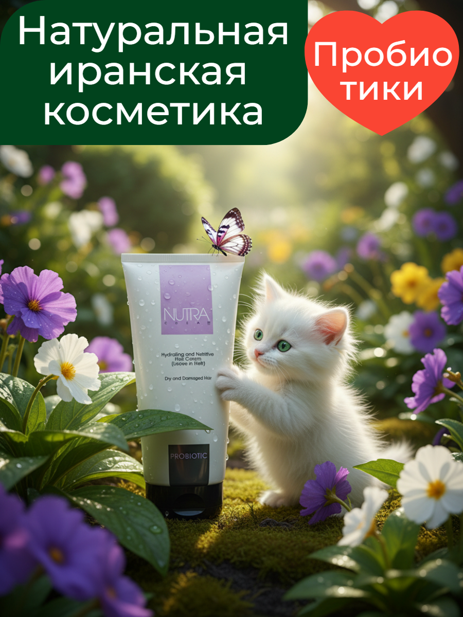 Крем-бальзам для волос без смывания с пробиотиками и постбиотиками Nutracare Hydrating & Nutritive | Иранская косметика