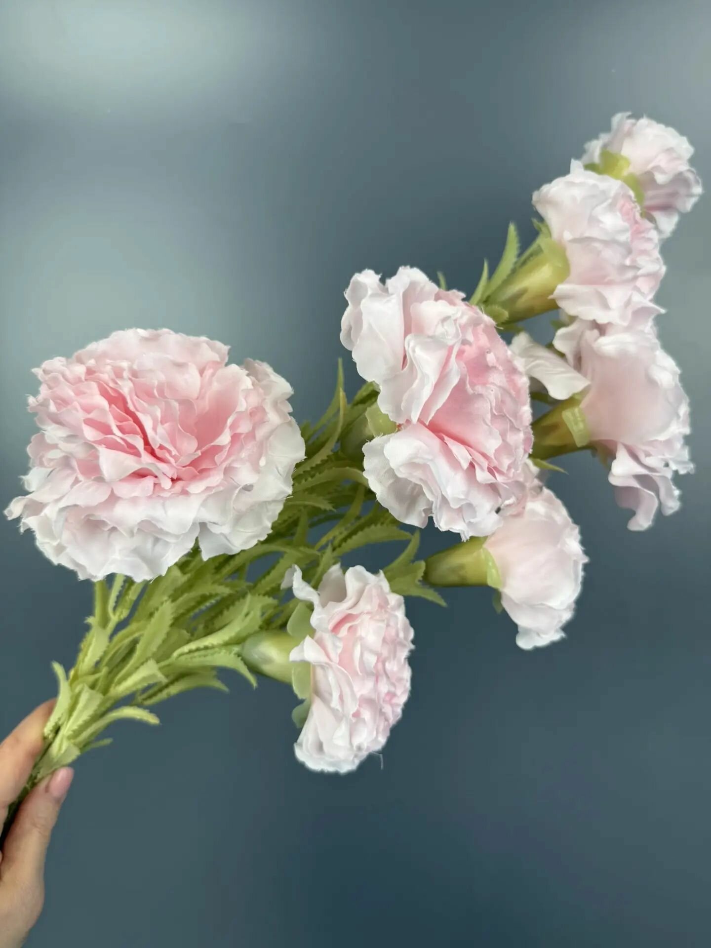 Искусственные цветы для декора флористические премиум Диантус гвоздика розовая 3 ветки 75 см