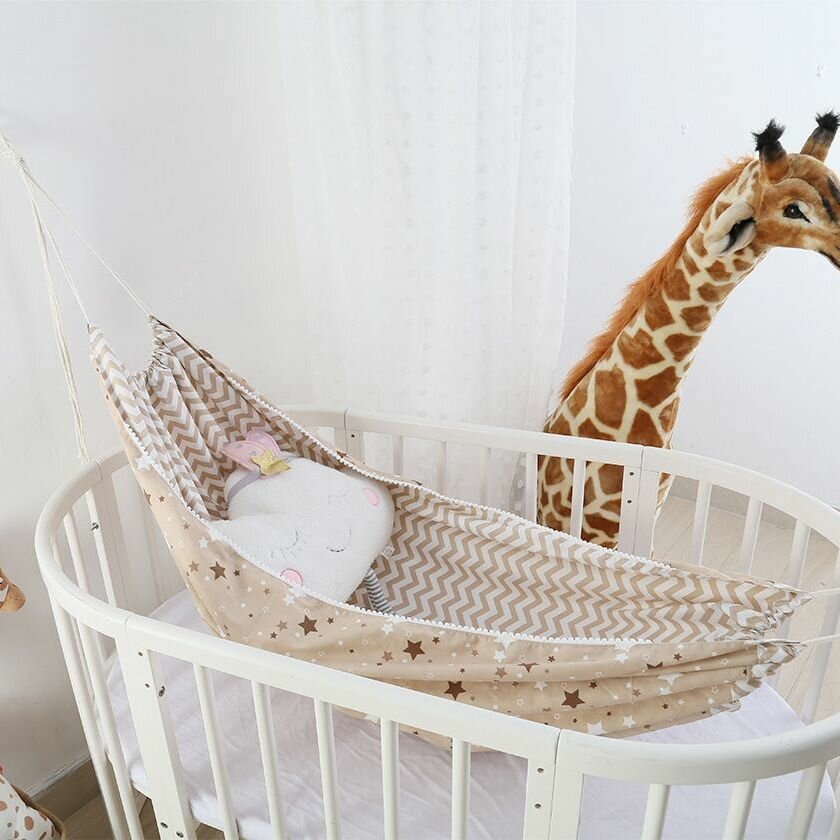 Детская гамак-качели для домашнего использования, тканевый спальный гамак для детей, внутренняя колыбель-качели для сна, не требует сверления.