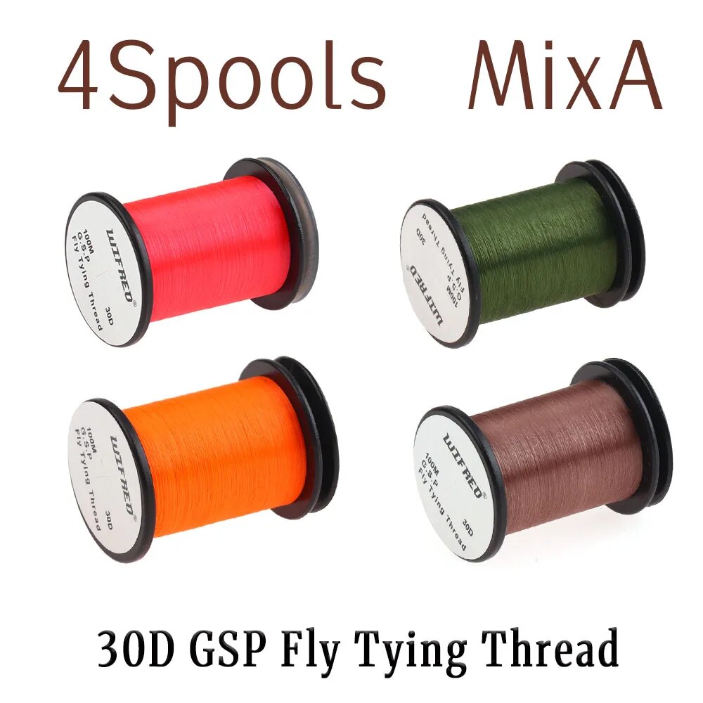 Нить для вязания мушек ICERIO 30DGSP, 4Spools MixA