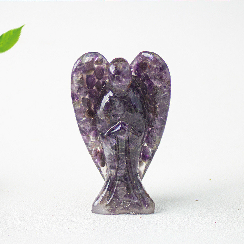 Скульптура ангела из современного смолы с ручной работы водным кристаллом духовный подарок стиль е