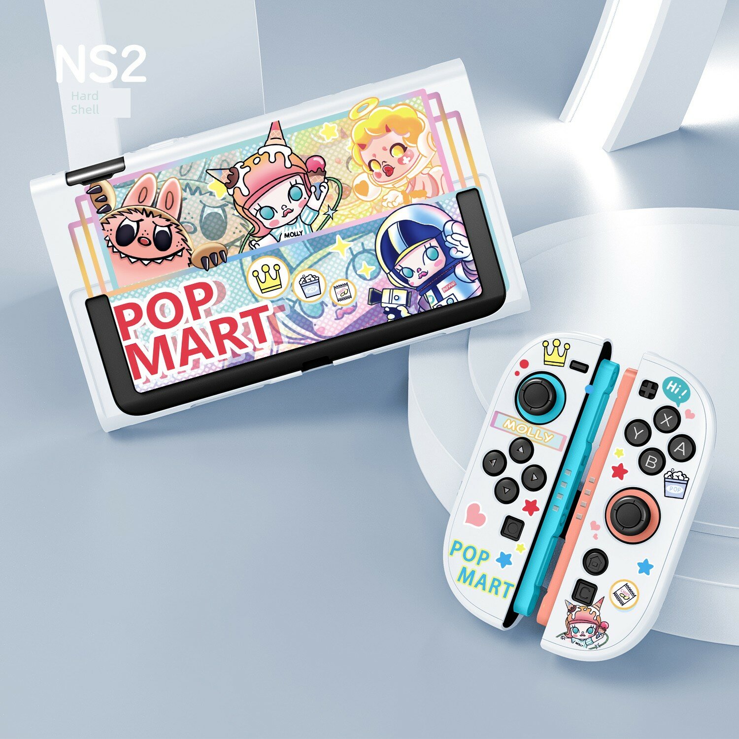 Кейс-защита для Nintendo Switch OLED белого цвета с совместимостью с док-станцией, узкий дизайн