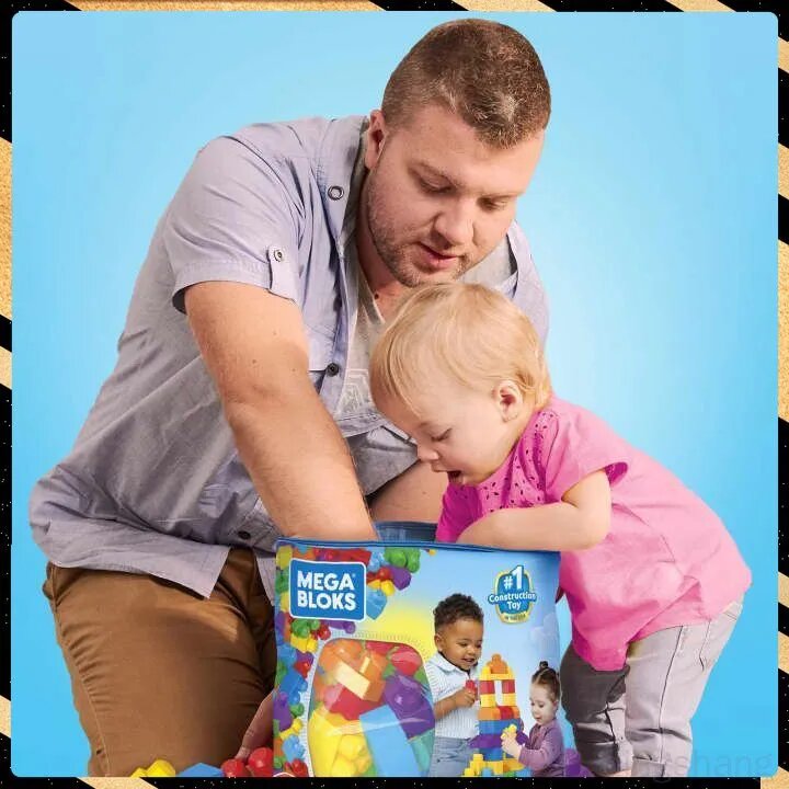 Mega Bloks Big Building Bag 80 блоков для строительства для детей от 1 года — фото 1