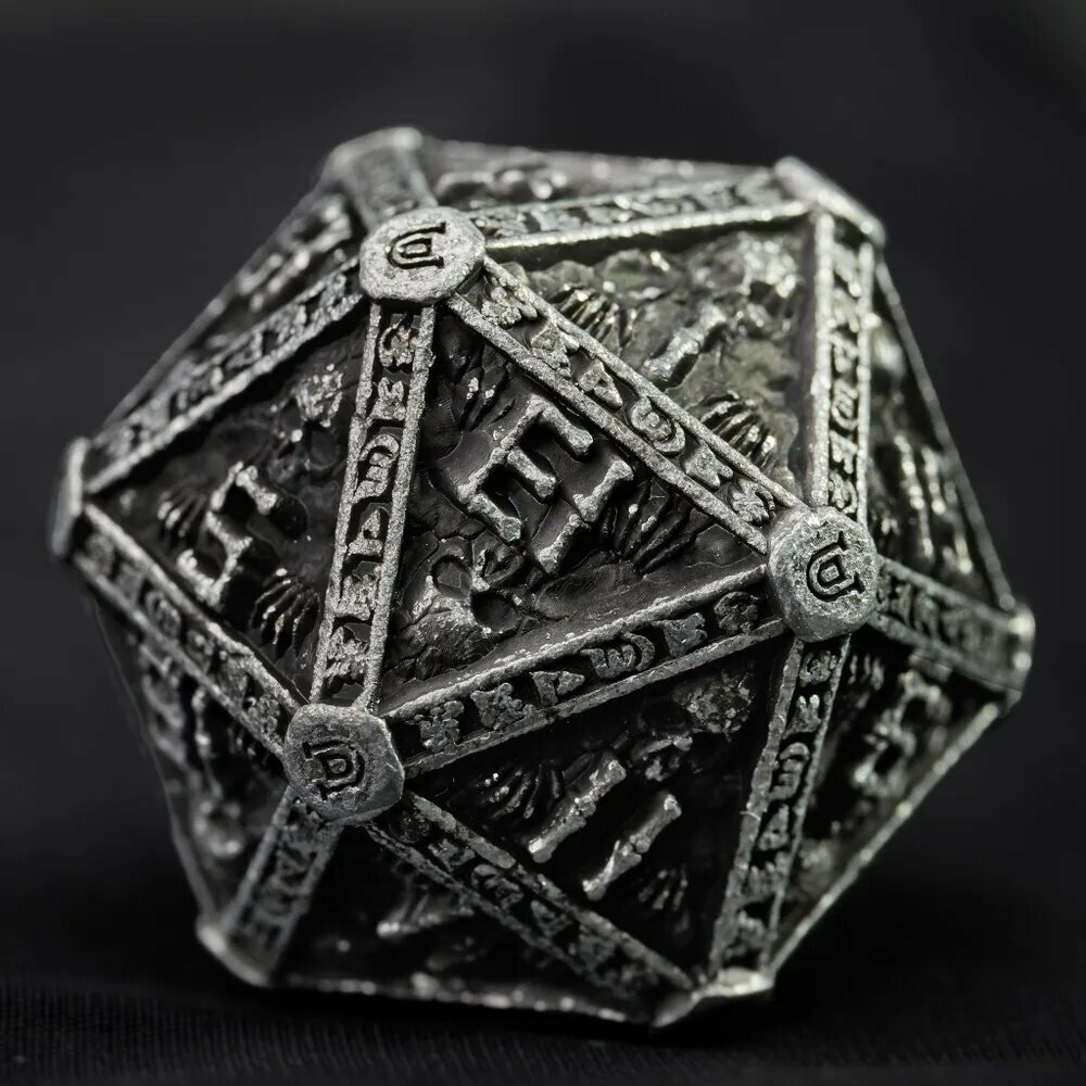 Кости игральные металлические для Dungeons & Dragons, кубики метал для DnD и настольных ролевых игр (дайсы ДнД) 7 шт.