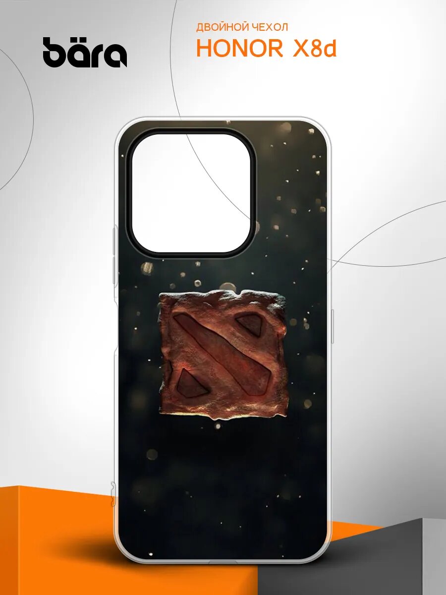 Двойной чехол на Honor X8d/ Хонор Х8д, защитный, пластик, силикон, с картинкой