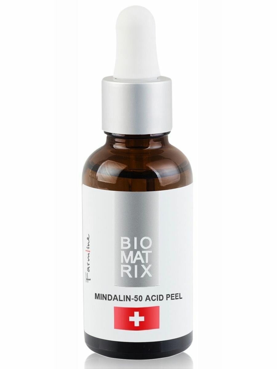 MINDALIN-50 пилинг миндальный Biomatrix Farmline для антивозрастного ухода за лицом, от морщин и пигментации, от жирности кожи и от угрей