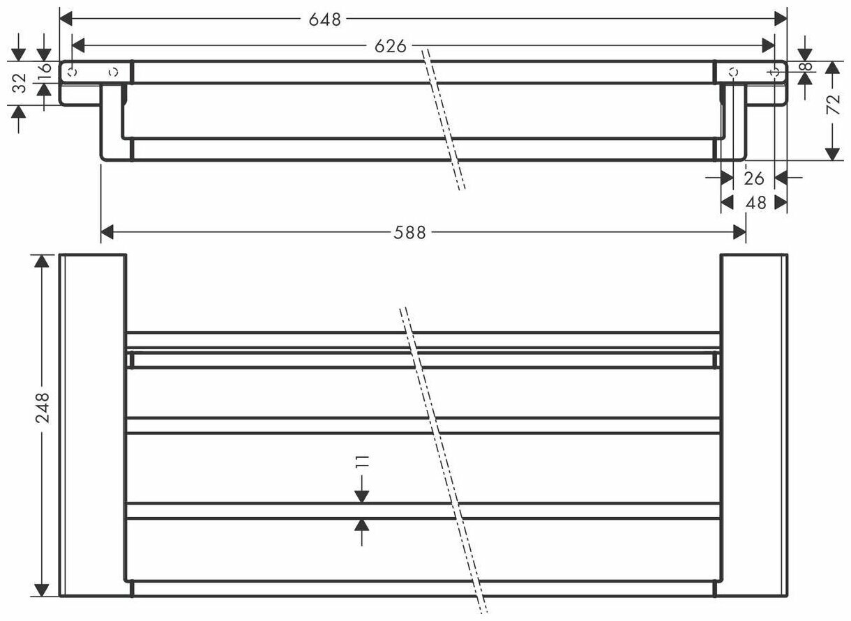 Держатель для полотенец Hansgrohe AddStoris 41751700 матовый белый