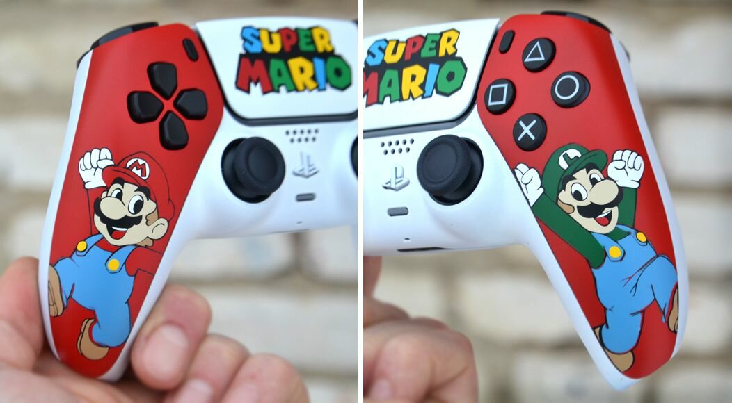 Кастомизированный Геймпад беспроводной для PS5 PlayStation 5 Super Mario Марио