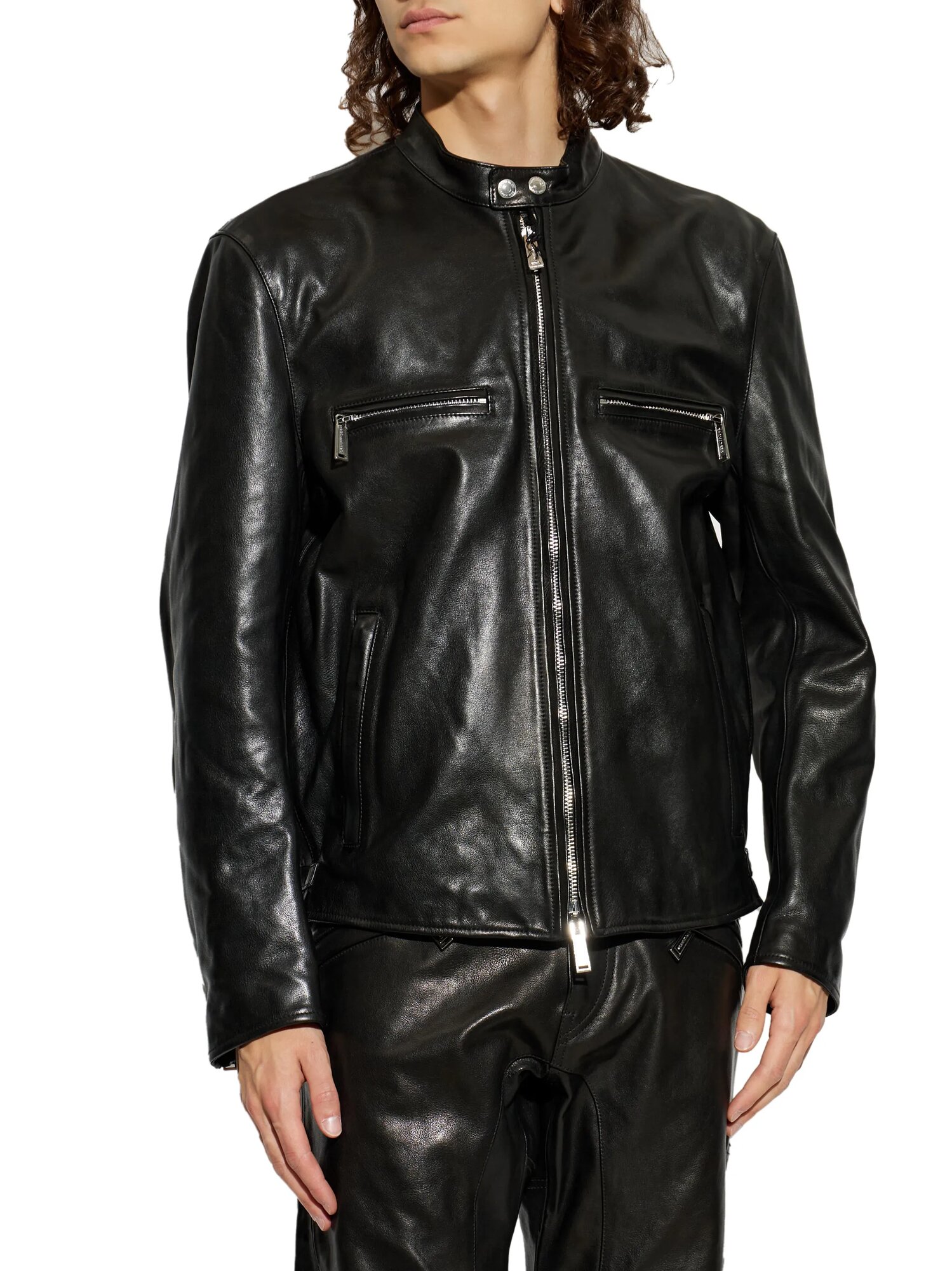 Куртка DSQUARED2 Zip-fastening jacket, размер 52, черный — фото 1
