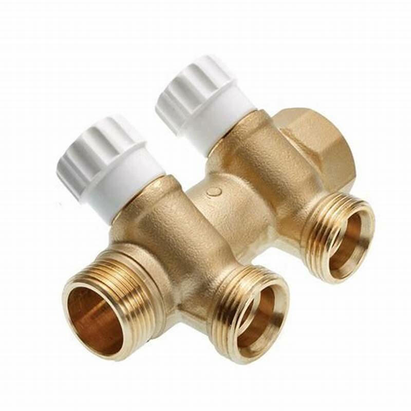 Коллектор универсальный TECEflex с запорными вентилями, 3/4" × 3/4" евроконус, 2 контура, латунь