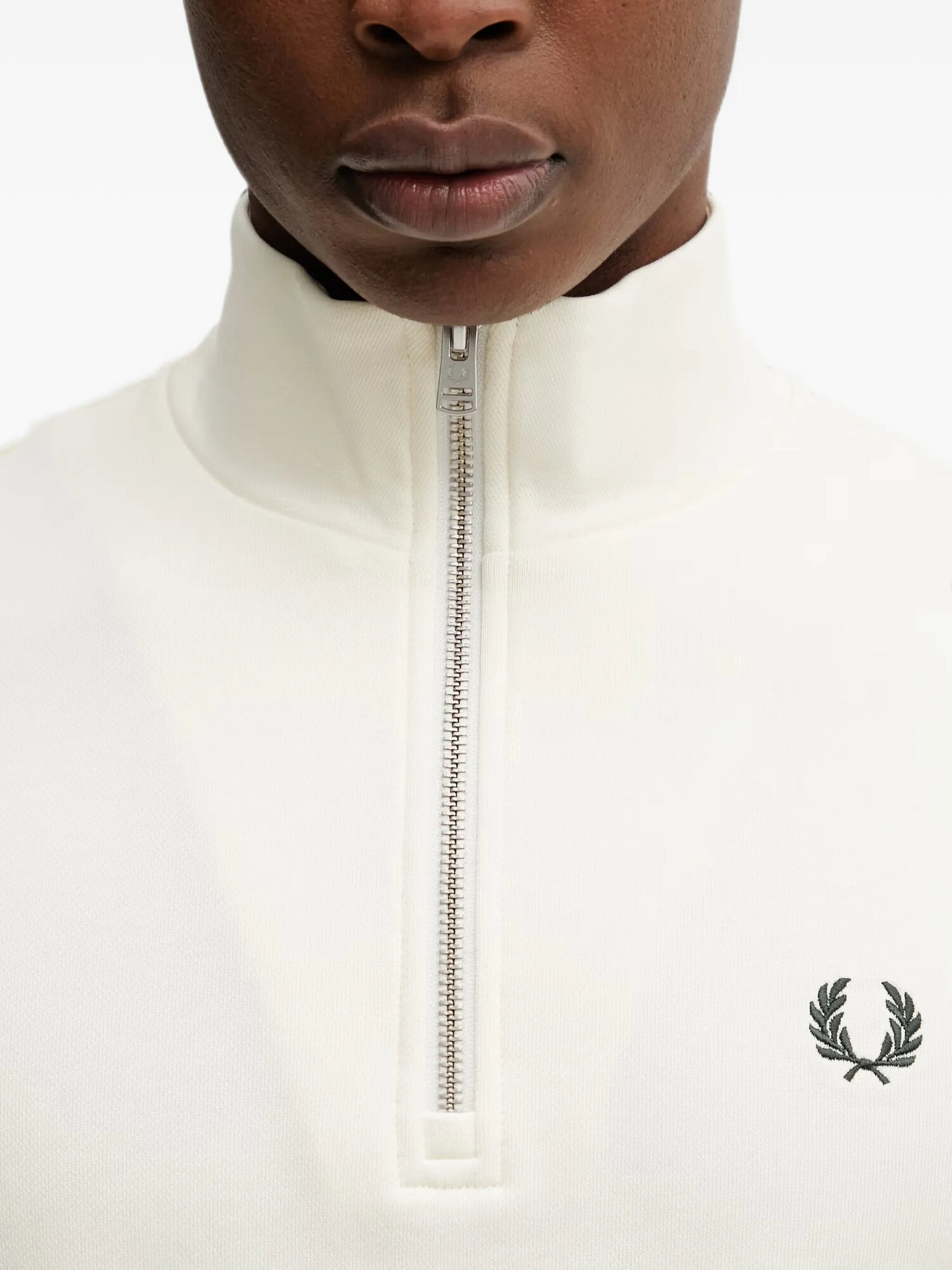 Свитер FRED PERRY Half-zip embroidered-logo sweater, размер 54, , разноцветный — фото 1