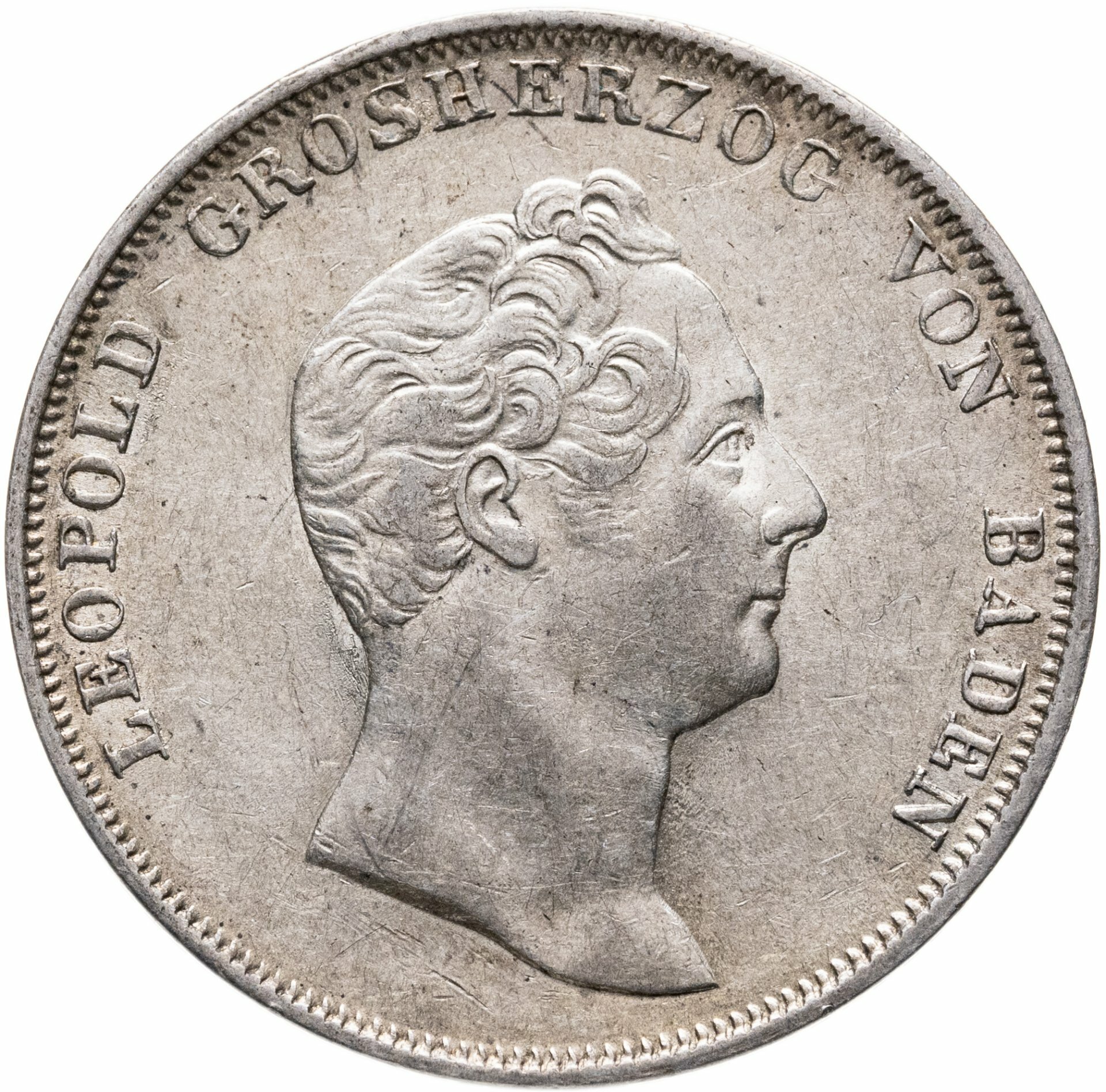 Баден 1 гульден 1840, Серебро 900, в сохранности AU