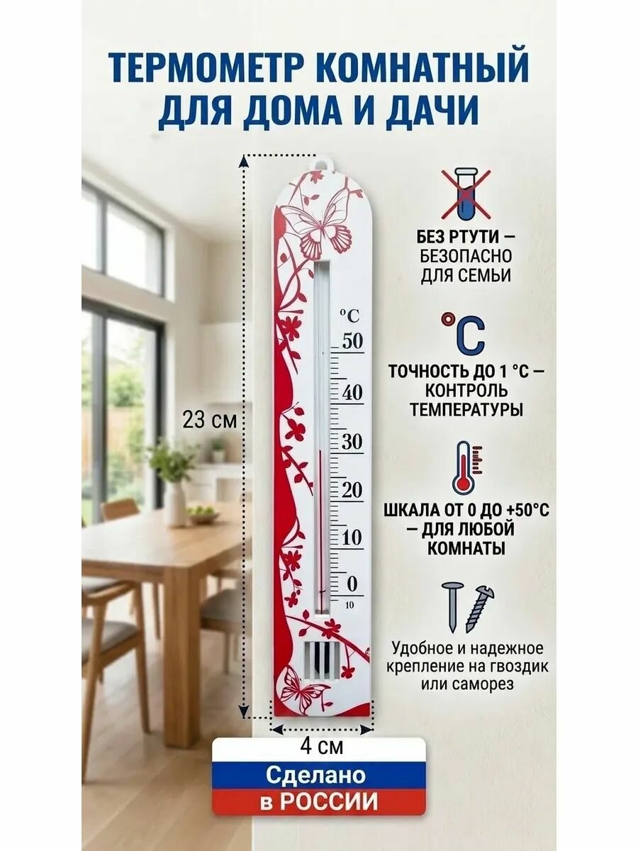 Термометр комнатный настенный для дома и дачи