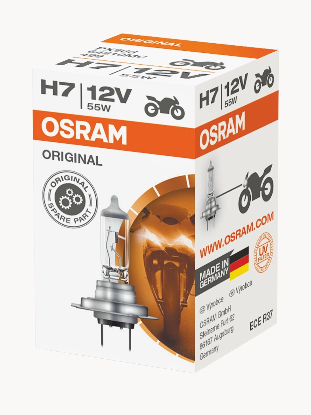 Лампа автомобильная галогенная Osram Original Line 64210 H7 / 12V / 55W /1 шт.