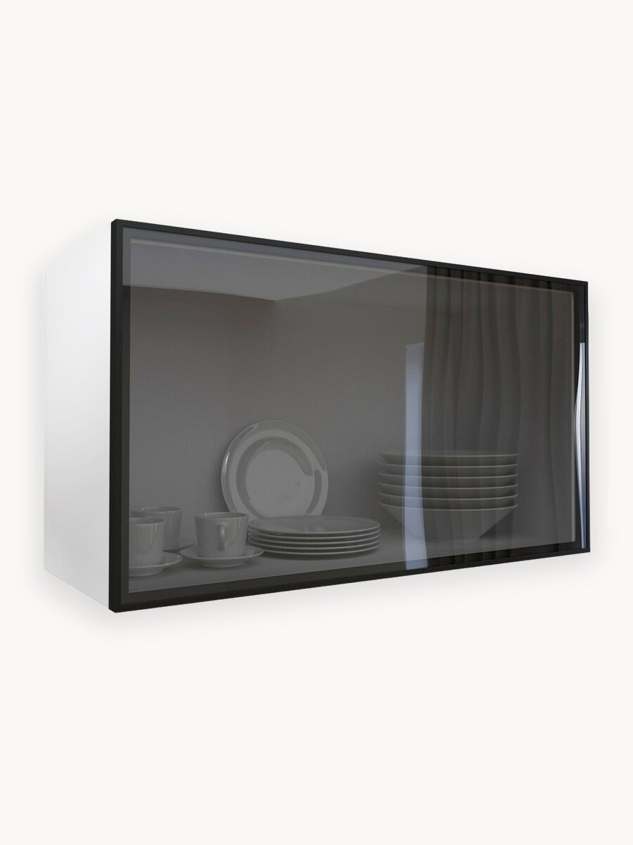 Фасад из алюминиевого профиля со стеклом Aluminum Glass 59,7х36х2 см, черный анод/графит