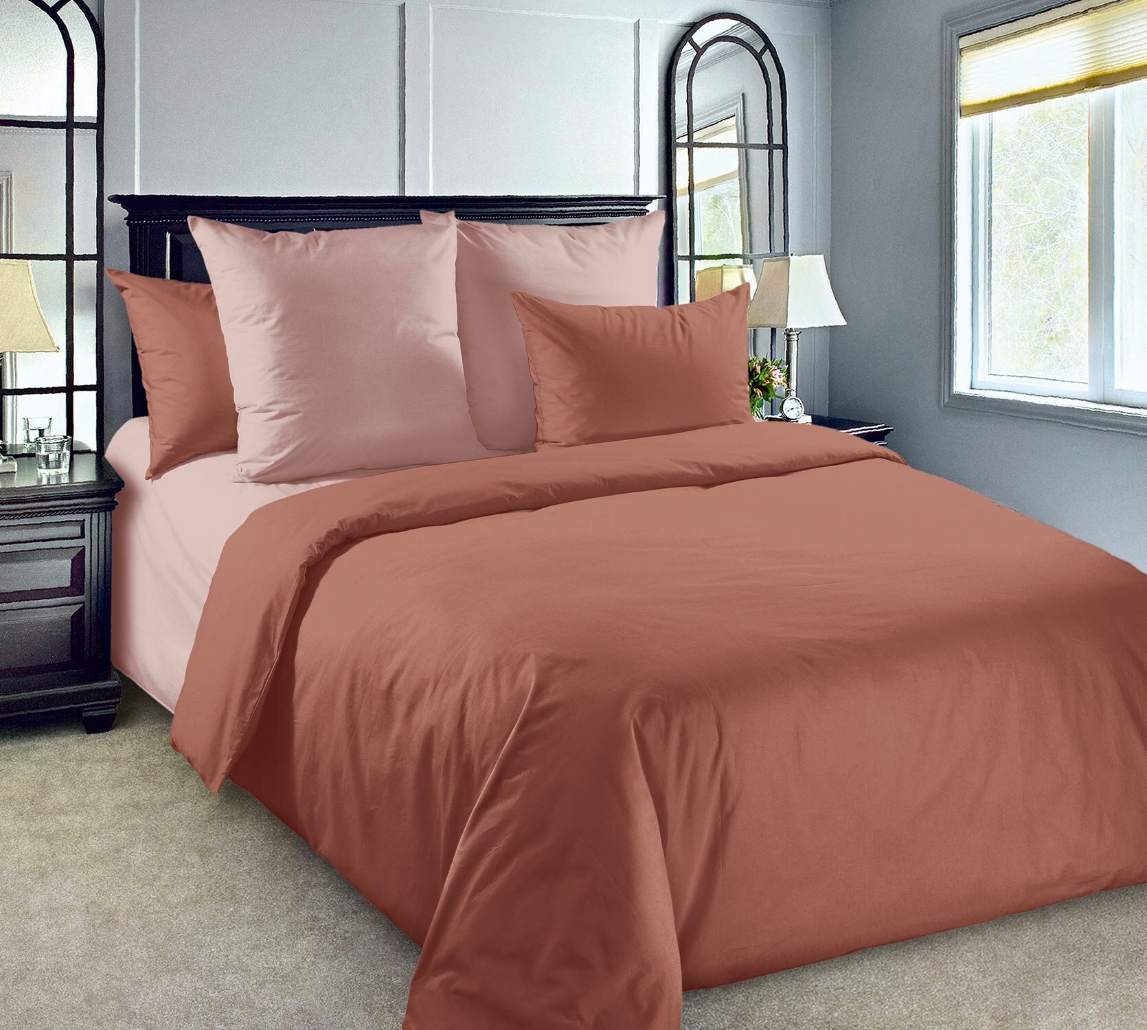 Постельное Белье «Летний Закат 4210ПН с комп» Евростандарт Перкаль