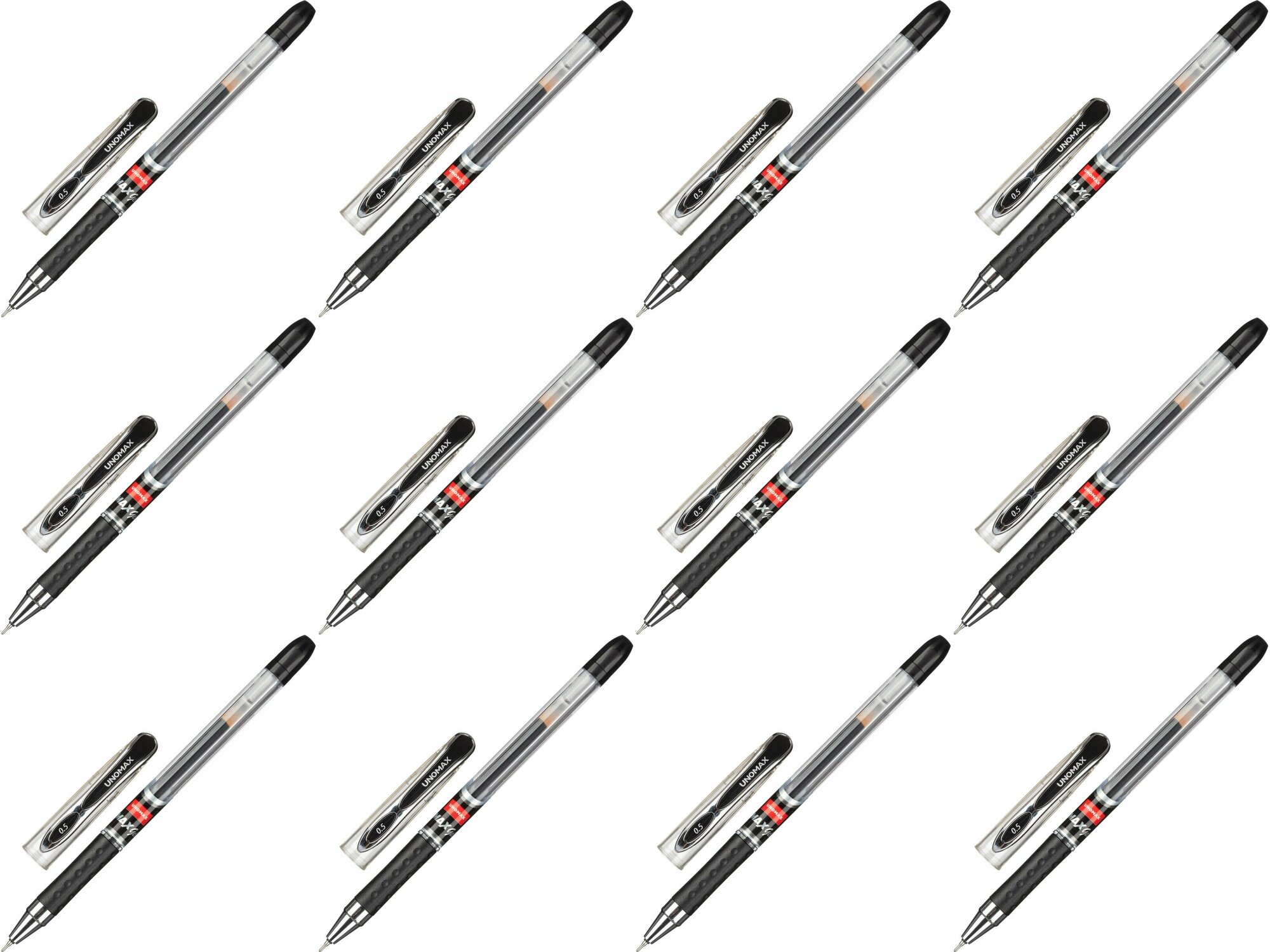 Unimax Ручка гелевая неавтоматическая Max Gel 0,5 мм, черная, 12 шт